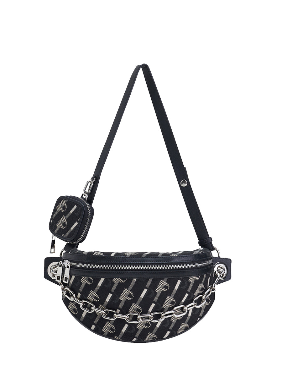 Diagonal Denim Chain 2-In-1 Crossbody Bag Shoulder Bag Chest Bag ...